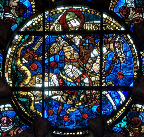 St. George The Dragon Slayer In Stained Glass – Art Of The Horse